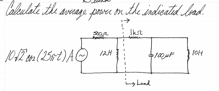 Solved Calculate the average power on the indicated load. | Chegg.com
