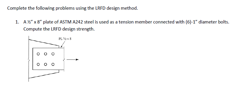 Solved Complete the following problems using the LRFD design | Chegg.com