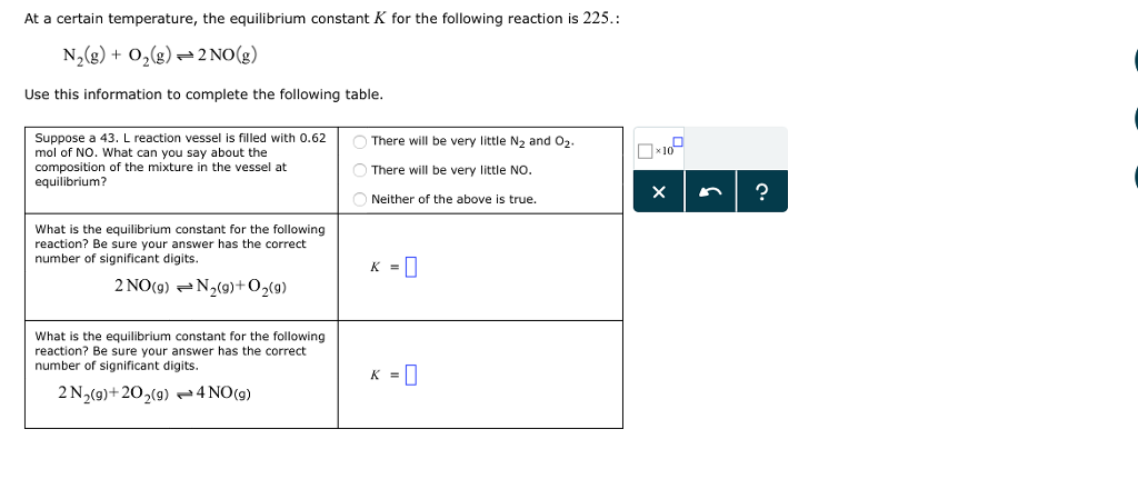 Solved At a certain temperature, the equilibrium constant K | Chegg.com