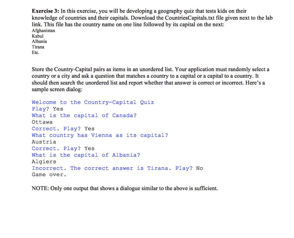 Solved Exercise 1: Develop an application (similar to the | Chegg.com