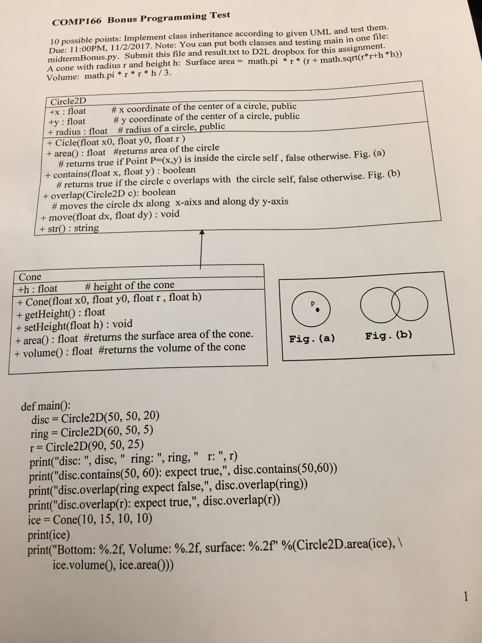 10 possible points: Implement class inheritance | Chegg.com