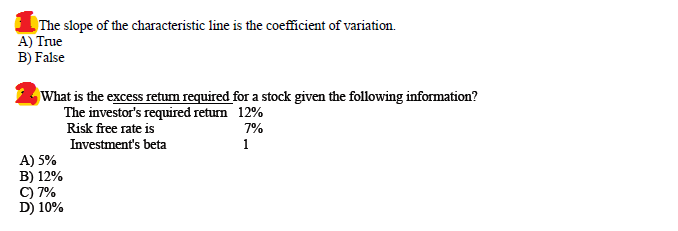 Solved The slope of the characteristic line is the | Chegg.com
