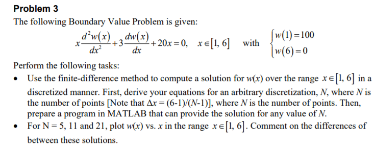 Solved Problem3 The following Boundary Value Problem is | Chegg.com