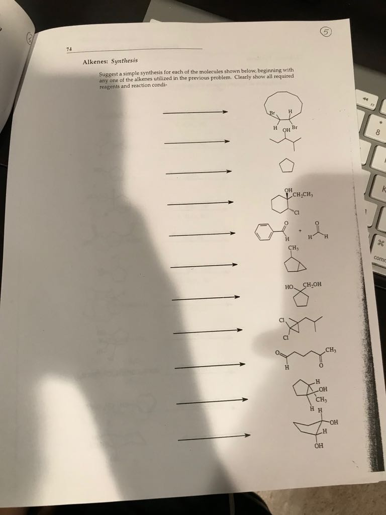 Solved 74 Alkenes: Synthesis Suggest a simple synthesis for | Chegg.com