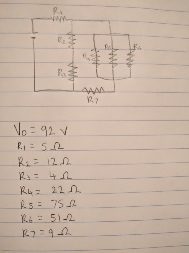 Solved Find current through, voltage across, and power | Chegg.com
