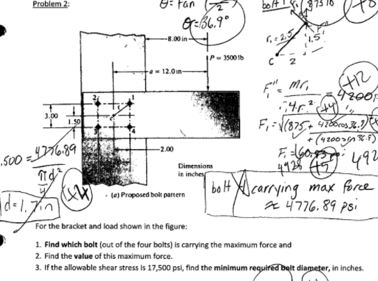 Solved For the bracket and load shown in the figure: Find | Chegg.com