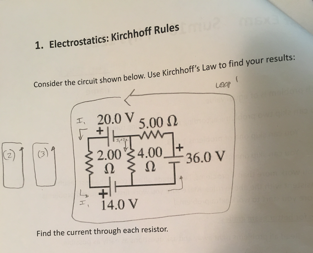 Solved Consider the circuit shown below. USe Kirchhoff's Law | Chegg.com