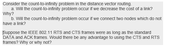 Solved Consider the count-to-infinity problem in the | Chegg.com