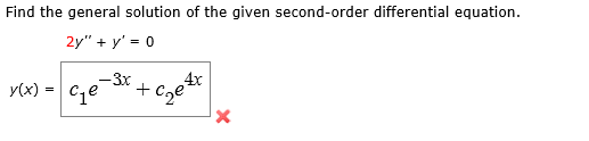Solved Find the general solution of the given second-order | Chegg.com