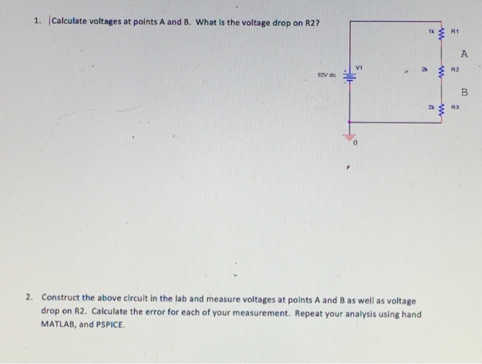 Solved Calculate voltages at points A and 8. What Is the | Chegg.com