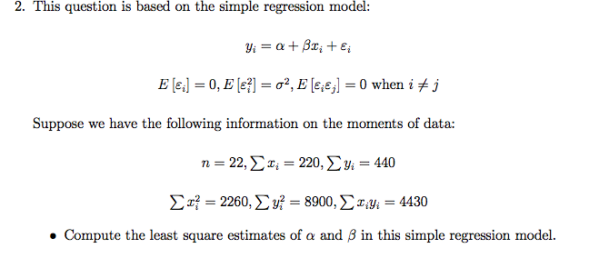 Solved This question is based on the simple regression | Chegg.com