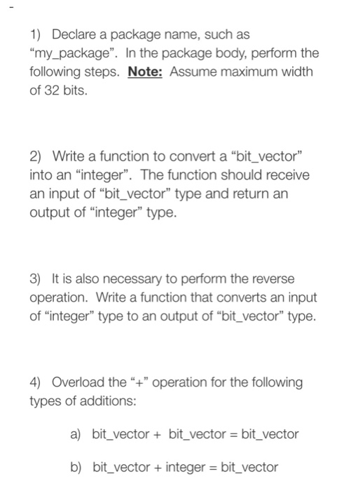 Solved Declare a package name, such as "my_package". In the | Chegg.com