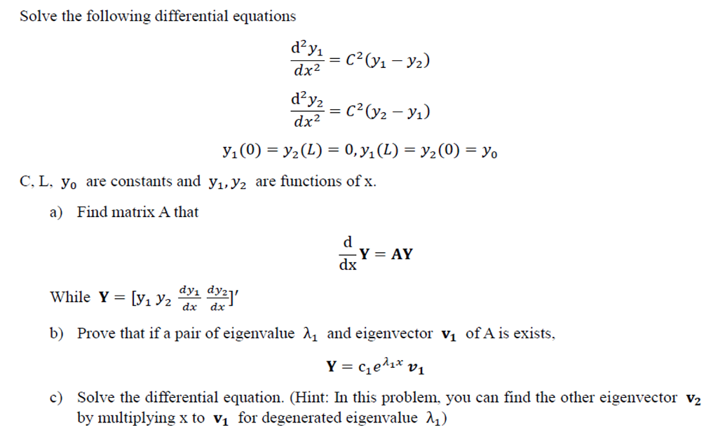 Solved Solve the following differential equations d^2 | Chegg.com