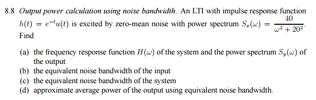 Output power calculation using noise bandwidth. An | Chegg.com