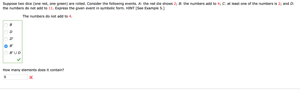 Solved Suppose two dice (one red, one green) are rolled. | Chegg.com