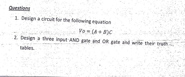 Solved Questions 1. Design a circuit for the following | Chegg.com