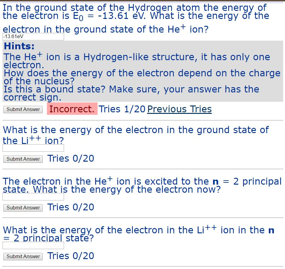Solved In The Ground State Of The Hydrogen Atom The Energy
