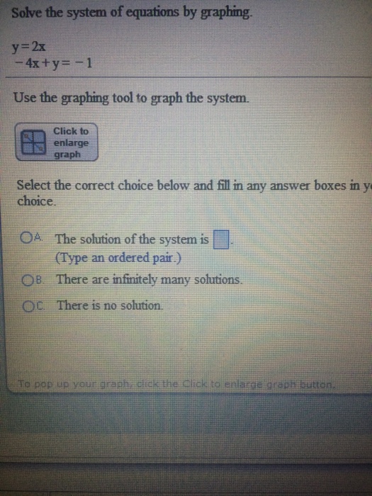 Solved Solve the system of equations by graphing Y = 2x | Chegg.com