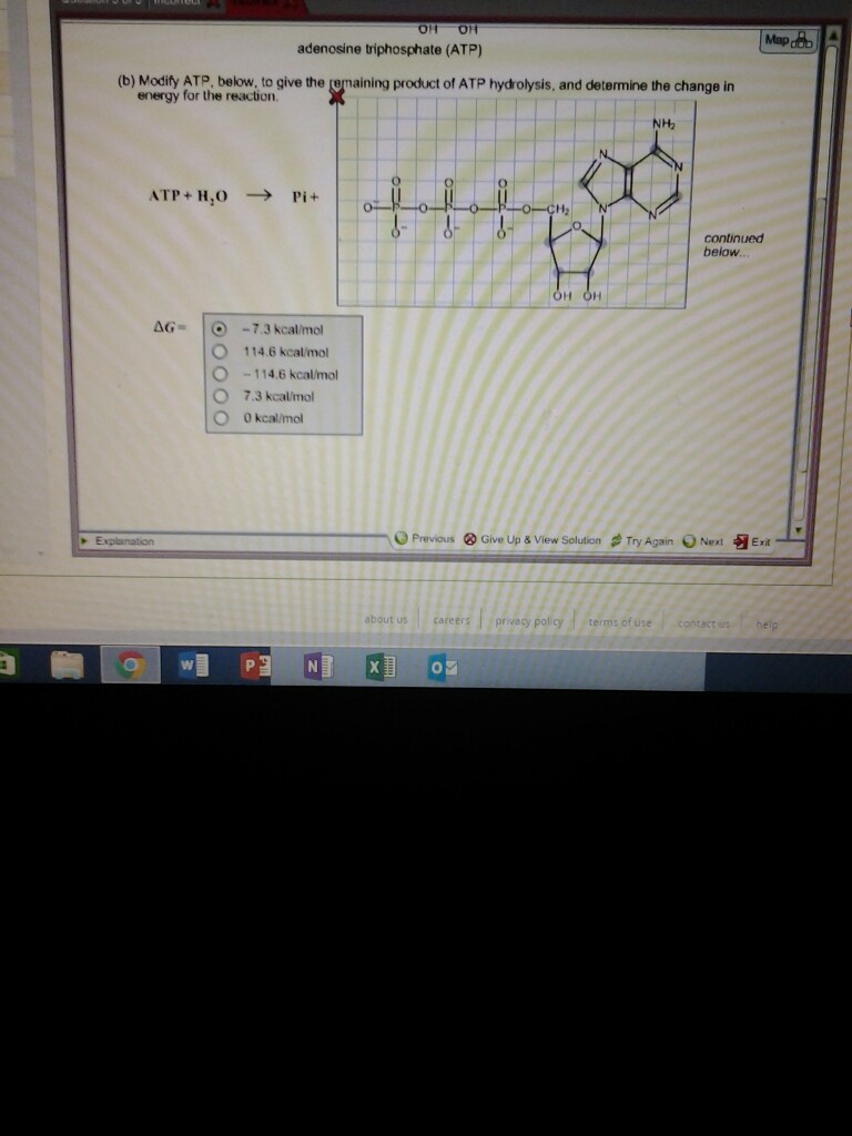 Solved Modify Atp Below To Give The Remaining Product Of 
