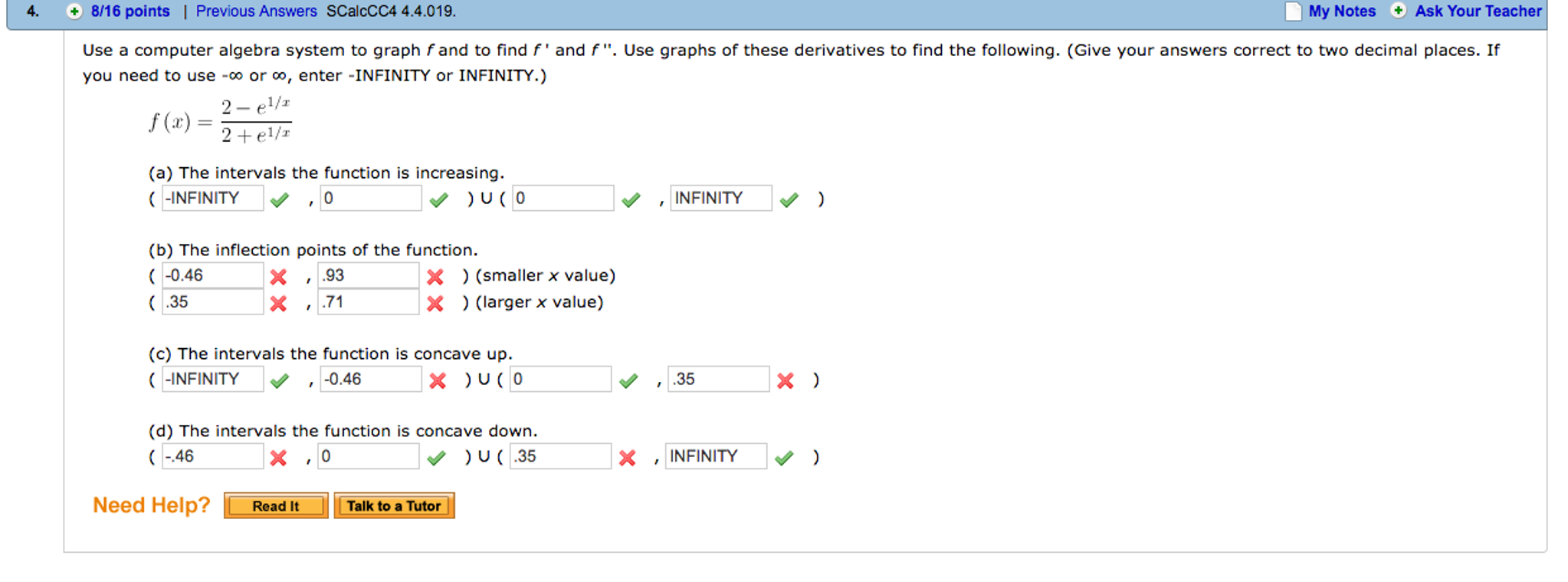 Solved 4. 8/16 points | Previous Answers SCalcCC4 4.4.019. | Chegg.com