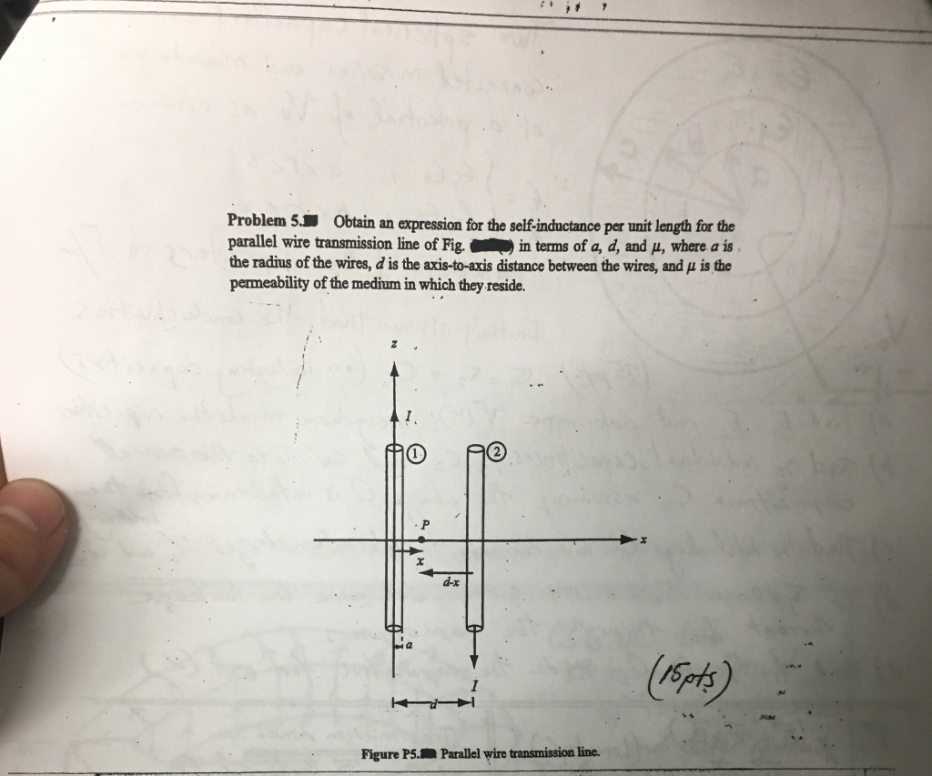 Solved Obtain An Expression For The Self Inductance Per Unit