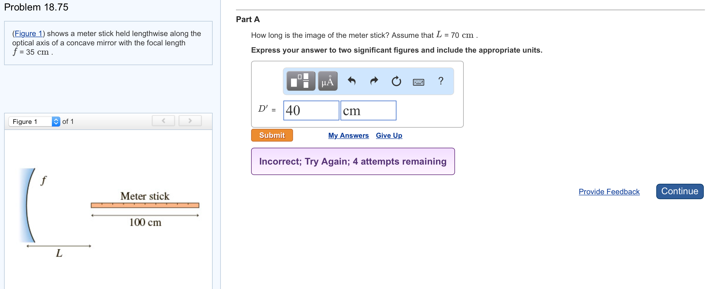 Solved shows a meter stick held lengthwise along the optical | Chegg.com