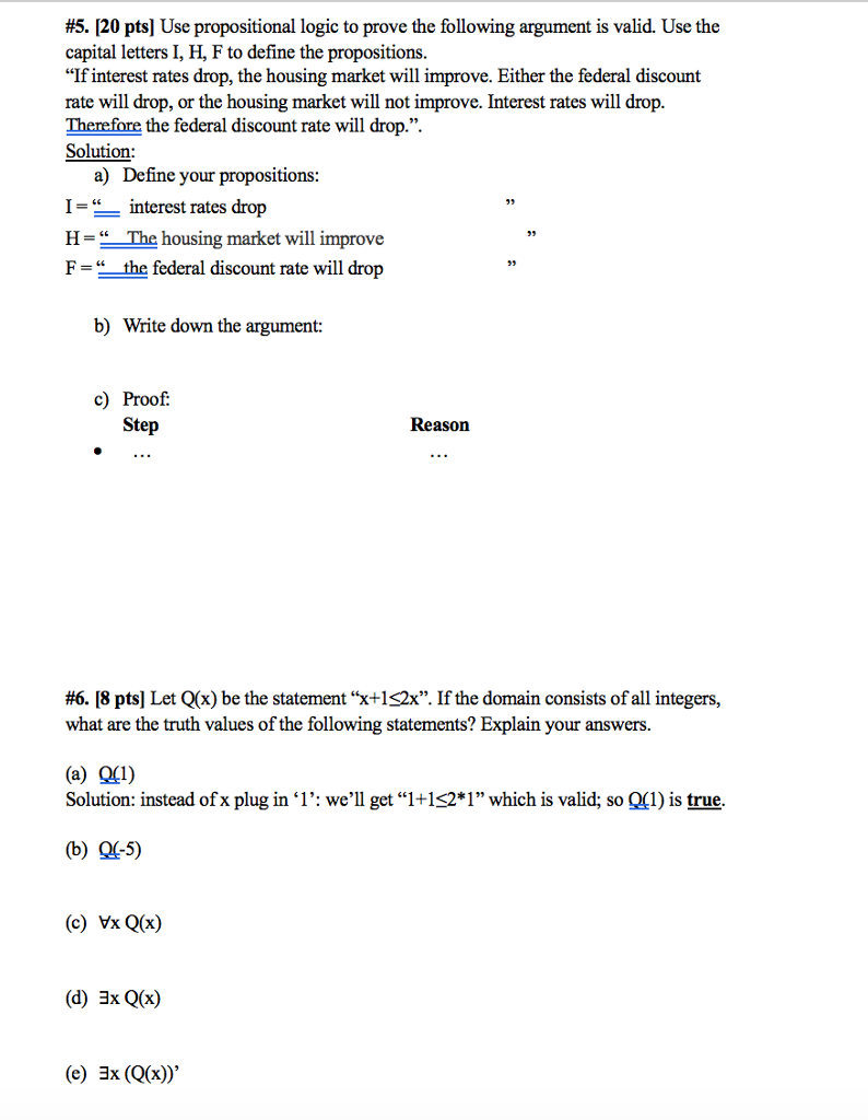 Solved 5 120 Pts Use Propositional Logic To Prove The