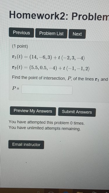 Solved Homework2: Problem Previous Problem ListNext (1 | Chegg.com