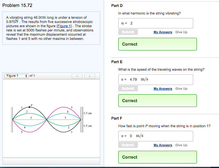 Solved A vibrating string 46.0cm long is under a tension | Chegg.com