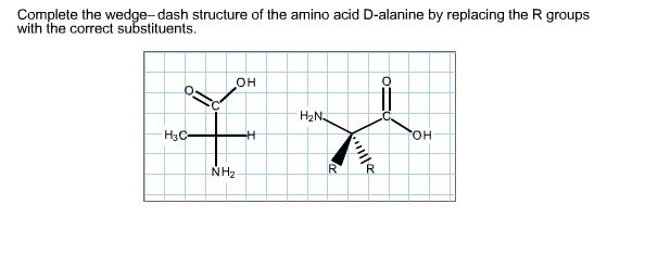 Solved Complete the wedge-dash structure of the amino acid | Chegg.com