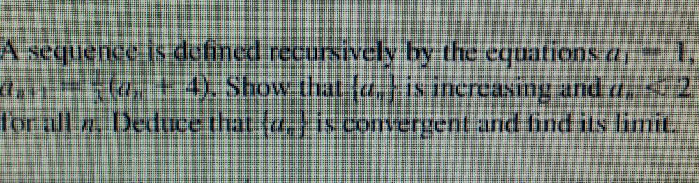Solved A sequence is defined recursively by the equations | Chegg.com