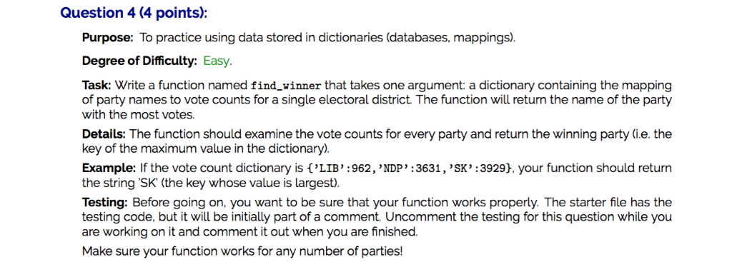 Solved Question 4 (4 points): Purpose: To practice using | Chegg.com