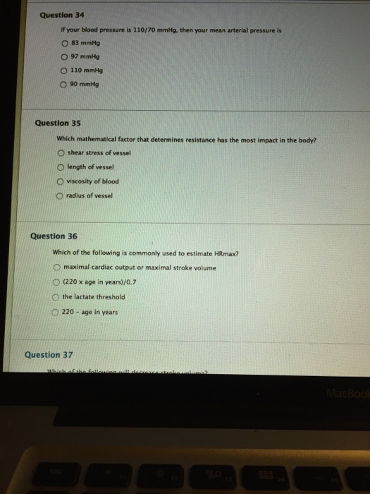 Solved If Your Wood Pressure Is 110 70 MmHg Then Your Mean Chegg