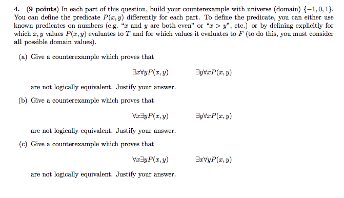 Solved 4. (9 points) In each part of this question, build | Chegg.com