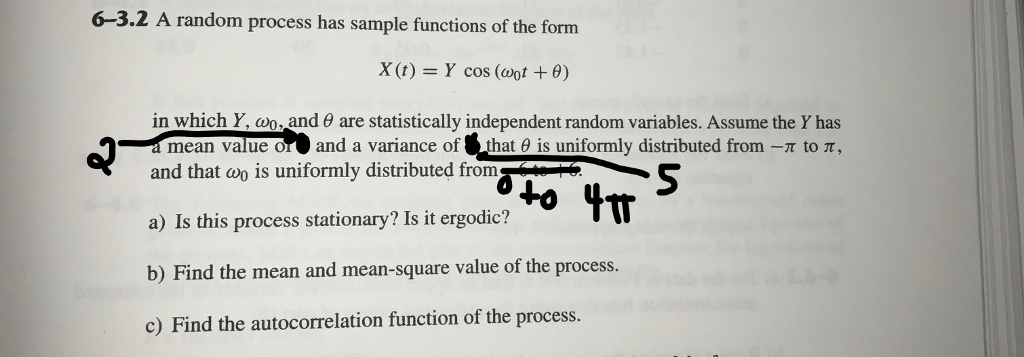 A random process has sample functions of the form | Chegg.com
