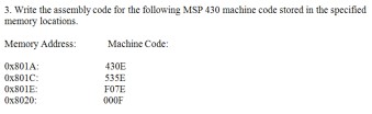 Solved Write the assembly code for the following MSP 430 | Chegg.com