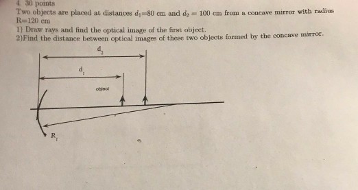 Solved 4. 30 points Two objects are placed at distances d 80 | Chegg.com