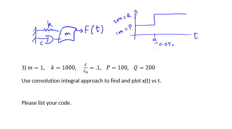 Solved EC CL 3) m 1, k - 1000, S C-1, P-100, Q -200 Use | Chegg.com