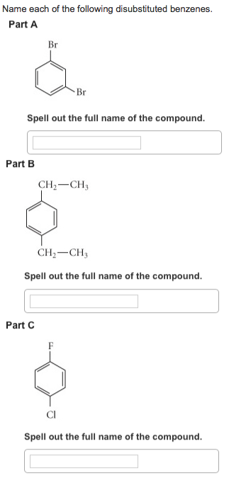 Solved Name each of the following disubstituted benzenes. | Chegg.com