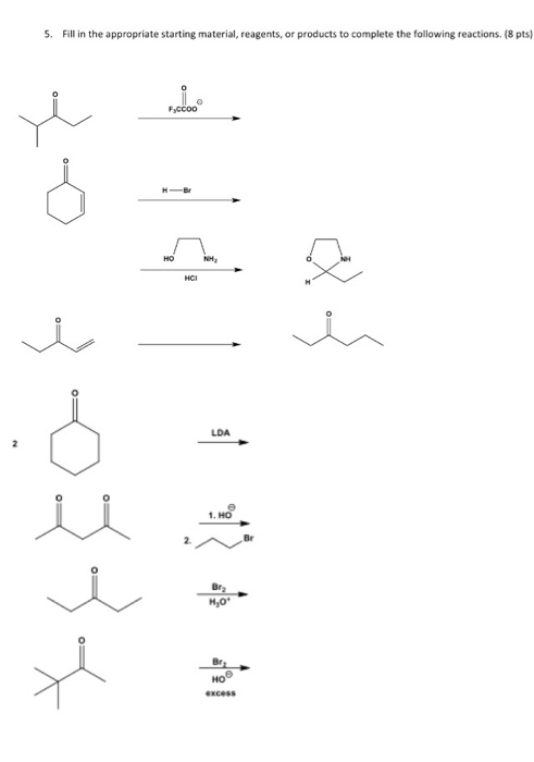 Solved Fill In the appropriate starting materiel, reagents, | Chegg.com
