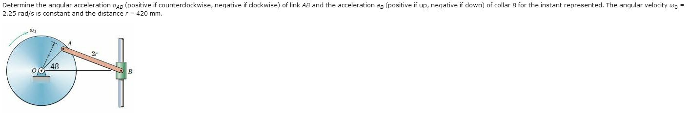 Solved Determine the angular acceleration aAB (positive if | Chegg.com