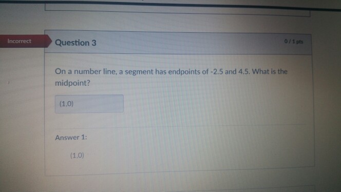 Solved On a number line, a segment has endpoints of -2.5 and | Chegg.com