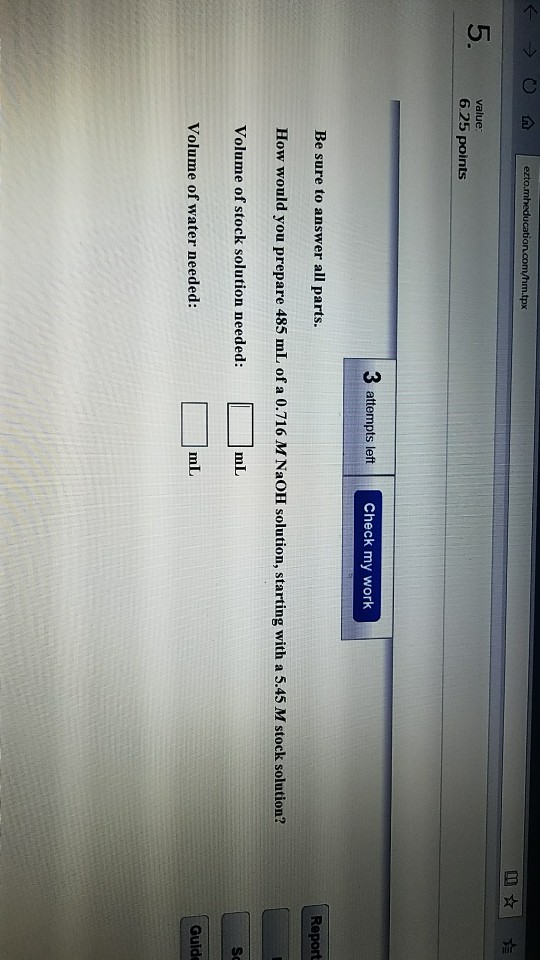 Solved 5 value; 6.25 points 3 attempts left Check my work Be | Chegg.com