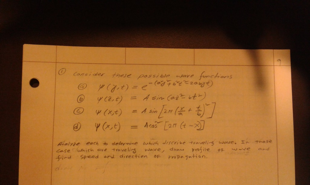 Solved Consider these possible wave functions phi (y,t) = e | Chegg.com