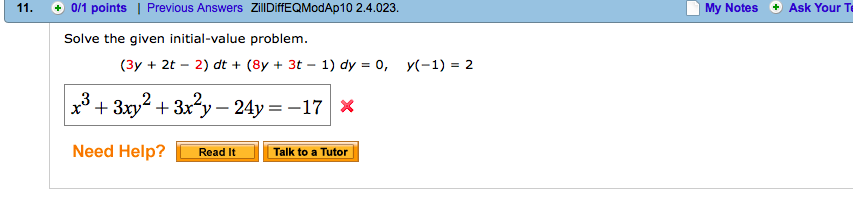 Solved Solve the given initial-value problem. (3y + 2t - 2) | Chegg.com