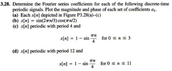 Solved Determine The Fourier Series Coefficients For Each Of