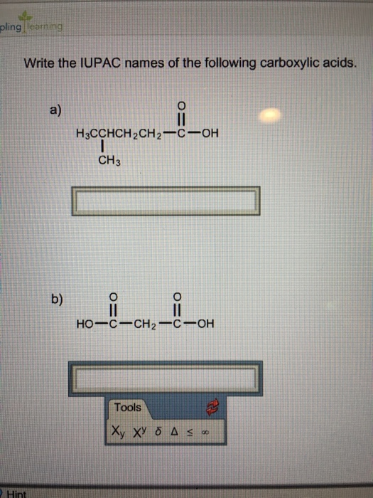 Solved Write the IUPAC names of the following carboxylic | Chegg.com