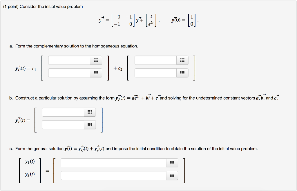 Solved (1 point) Consider the initial value problem ,.-I-: | Chegg.com