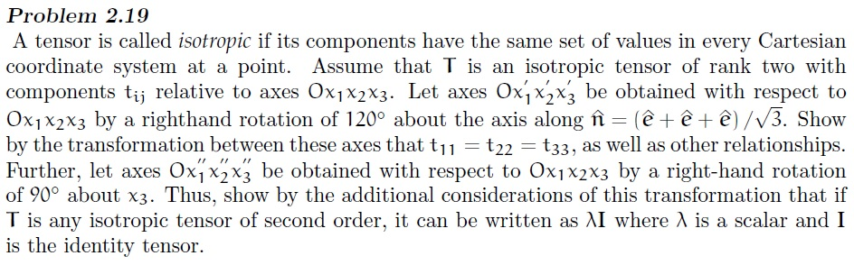 Solved Problem 2.19 A tensor is called isotropic if its | Chegg.com