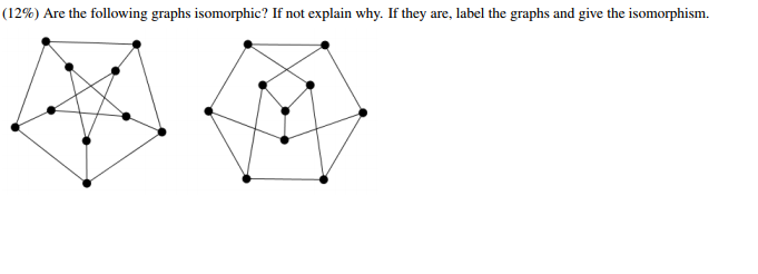 Solved Are the following graphs isomorphic? If not explain | Chegg.com